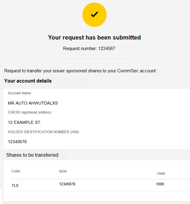How do I transfer shares from a share registry to CommSec?